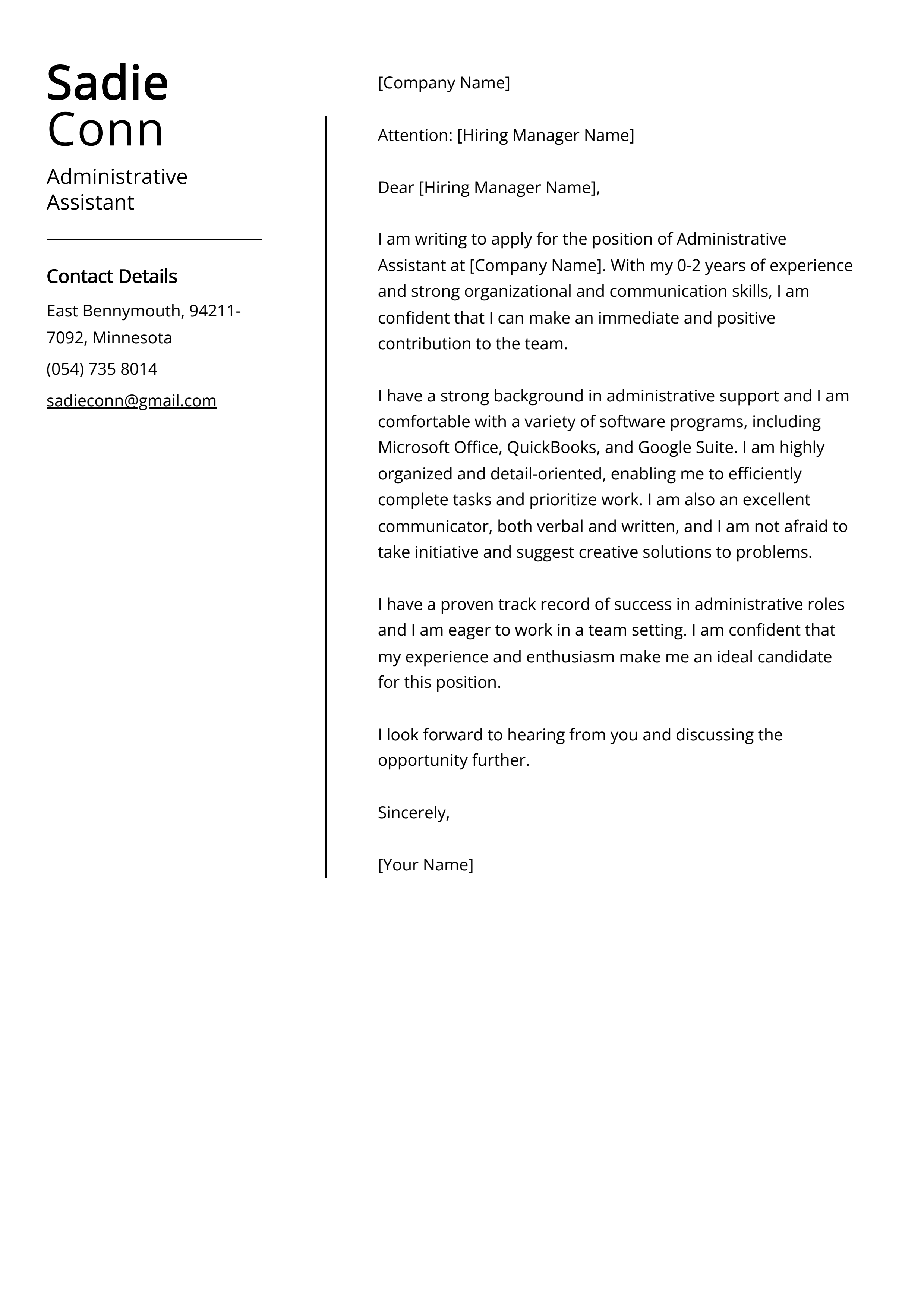 FREE 13 Administrative Cover Letter Templates In MS Word 55 OFF