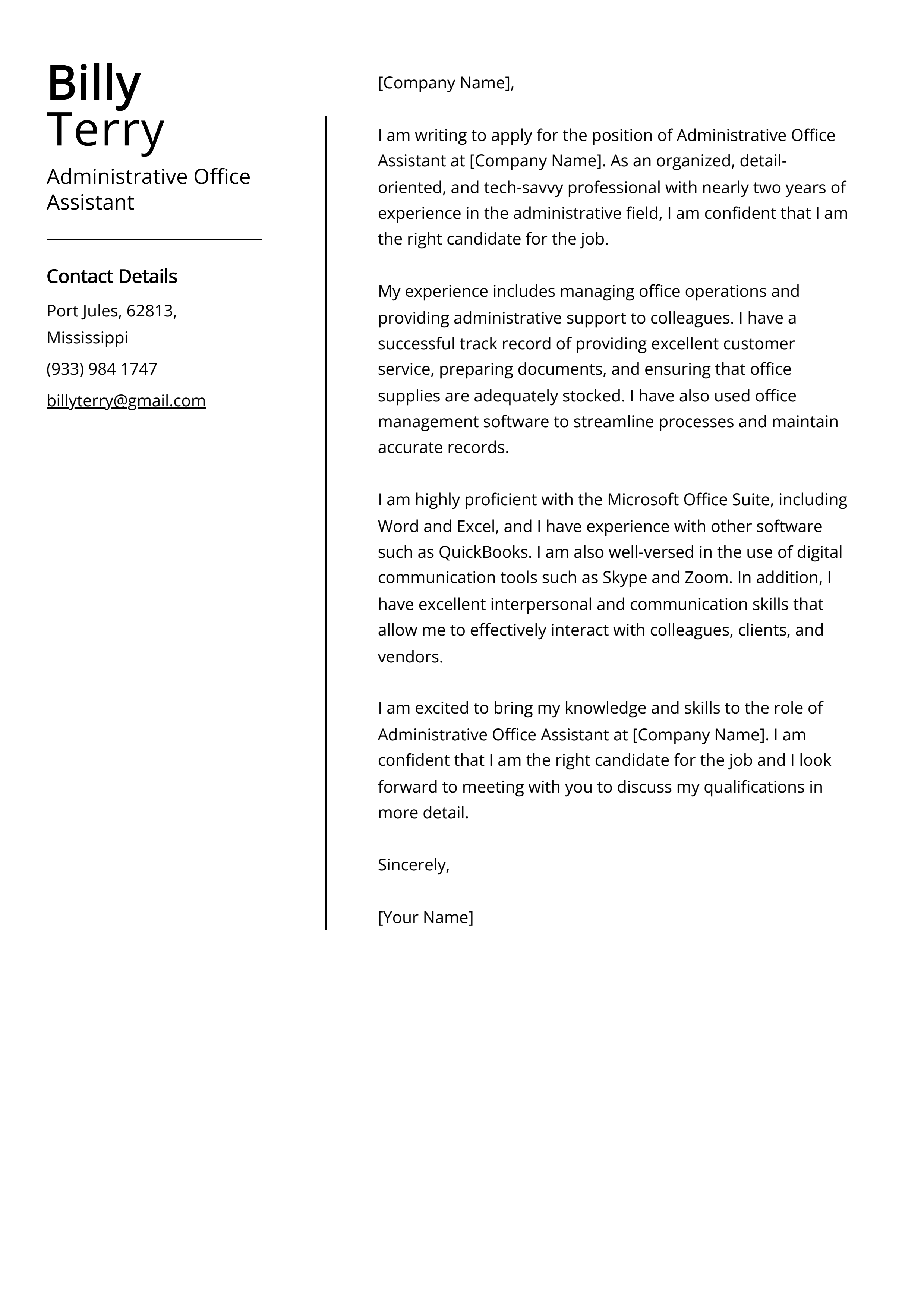 Administrative Assistant Job Description Template