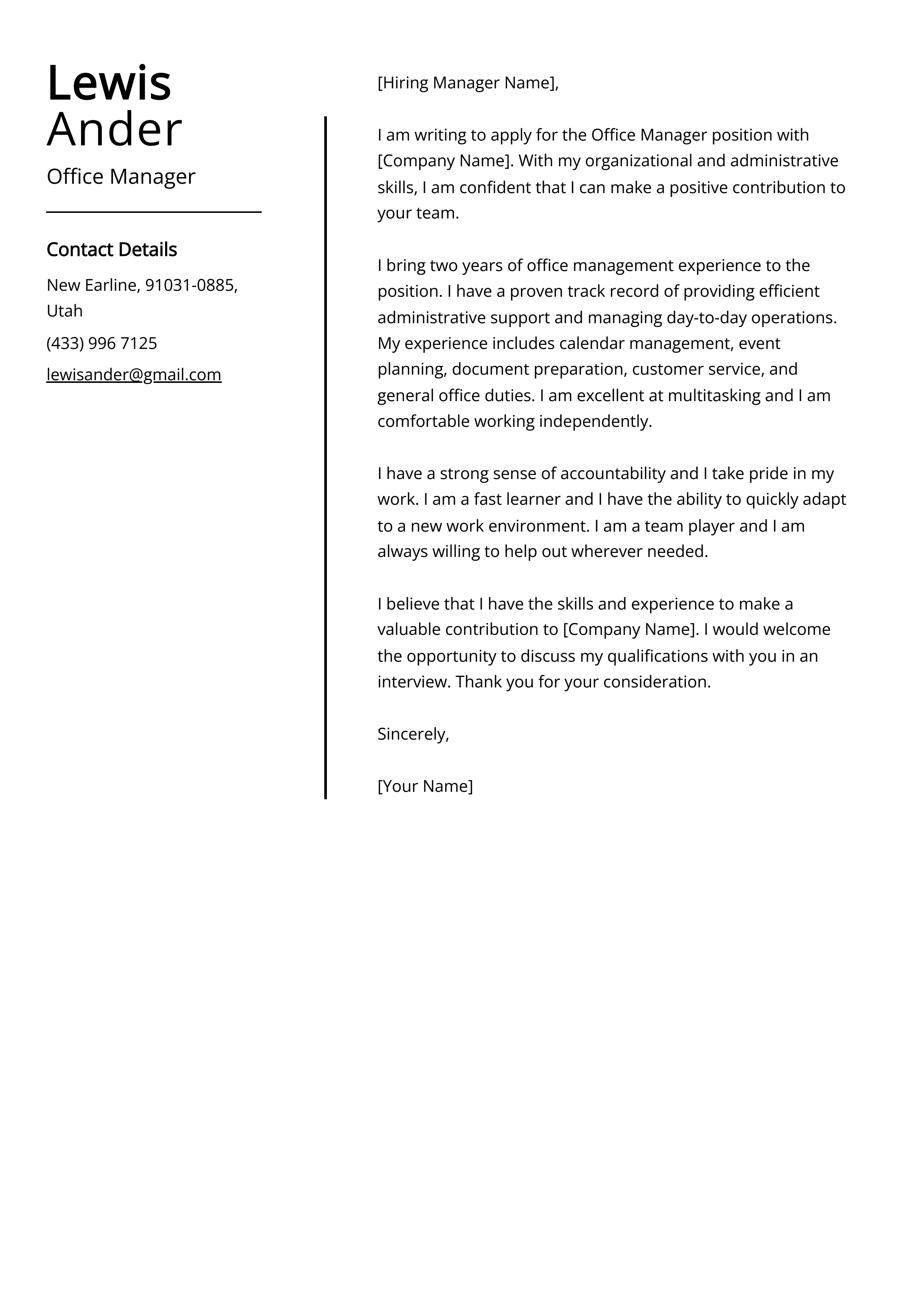 Office Manager Cover Letter: Job Description, Sample & Guide