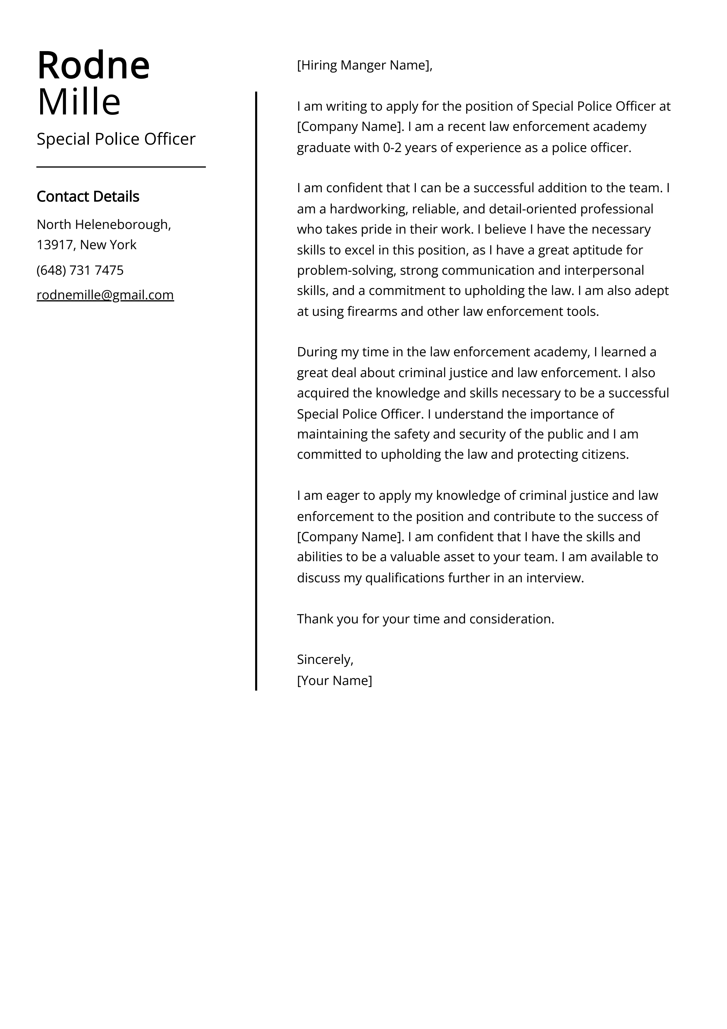 Special Police Officer Cover Letter Examples Template 20 Tips 