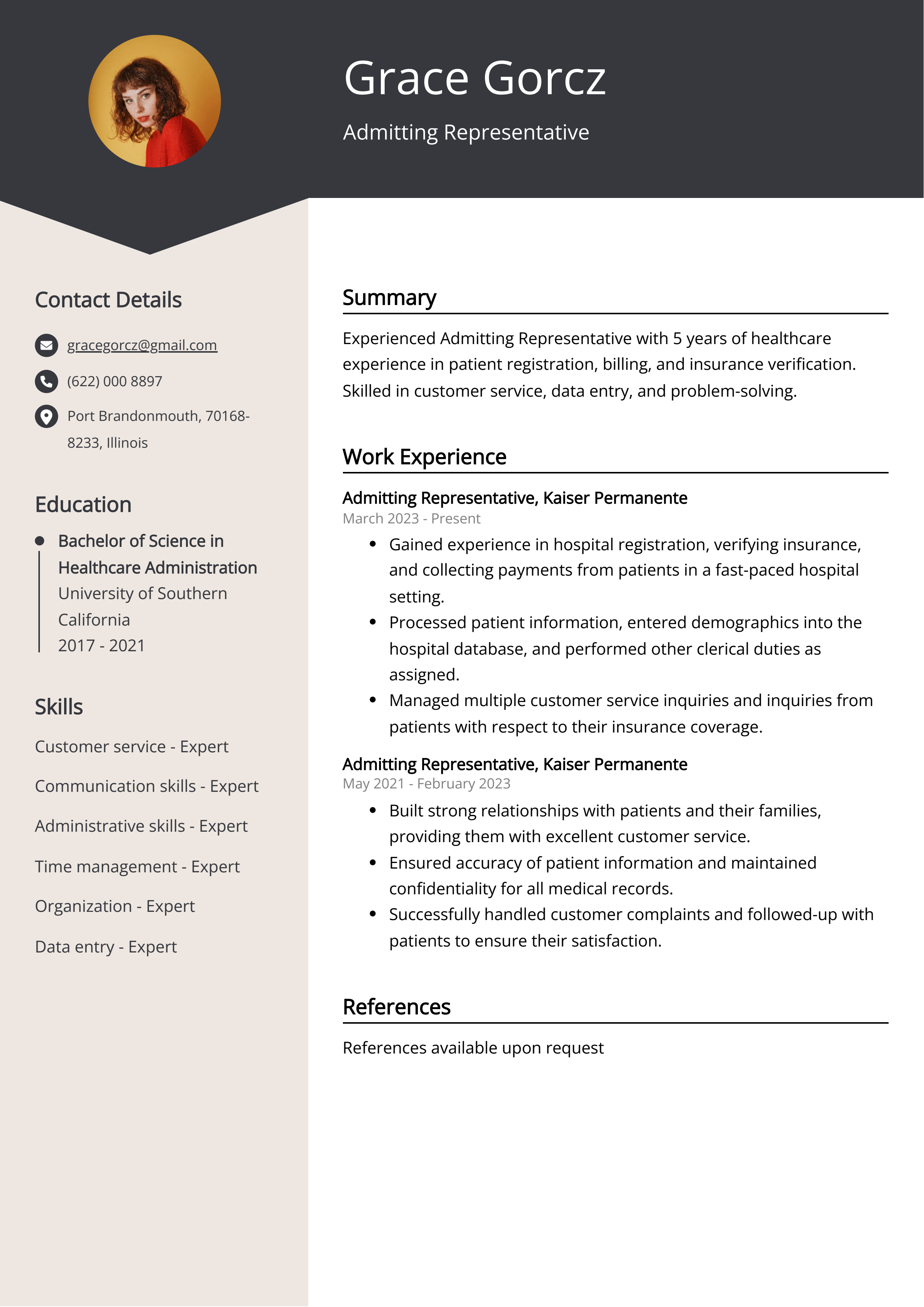 Admitting Representative CV Example for 2023 (Skills & Templates)