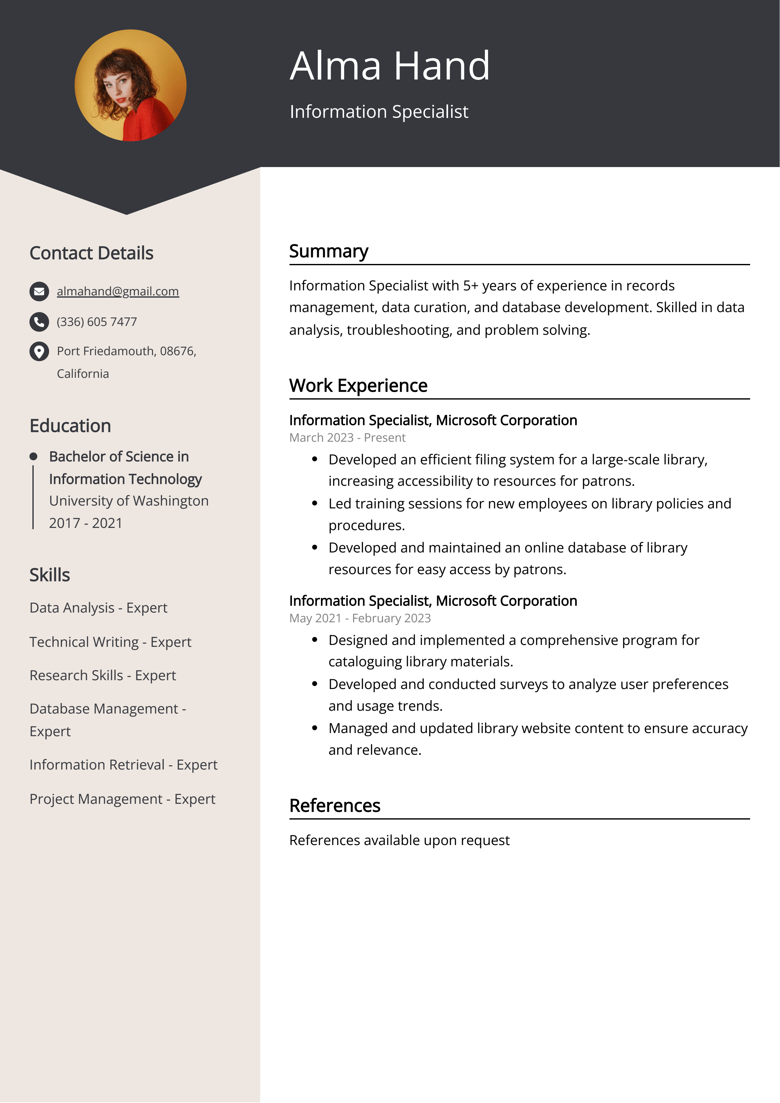 Information Specialist CV: Sample & Guide [Entry Level + Senior Jobs]