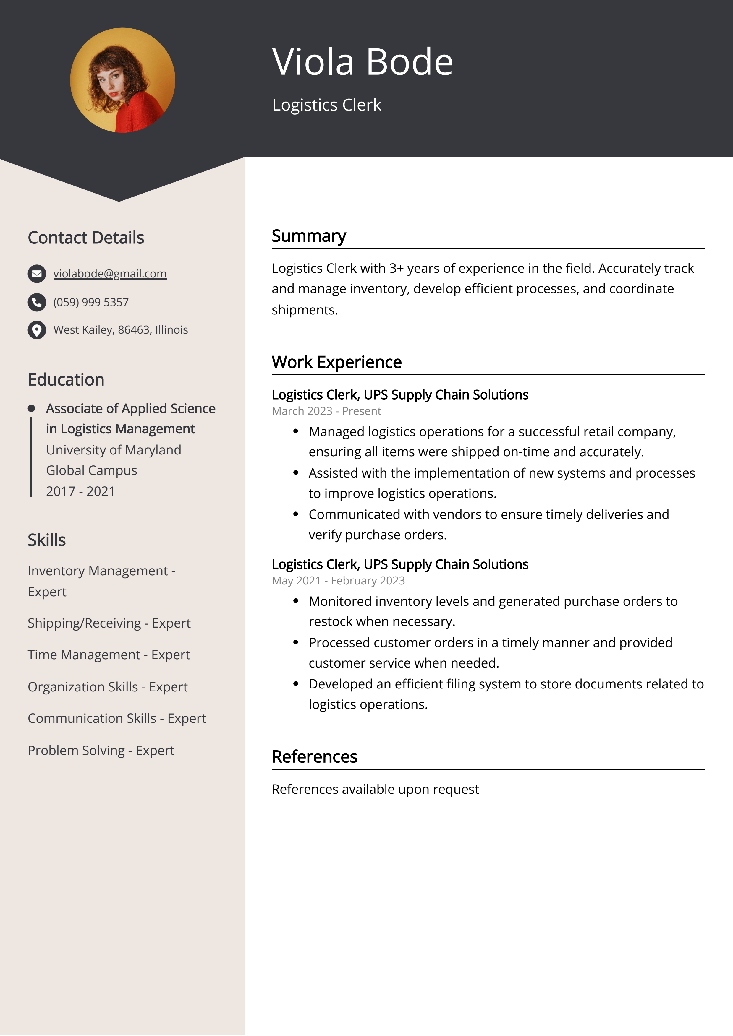 Logistics Clerk CV: Job Description, Sample & Guide