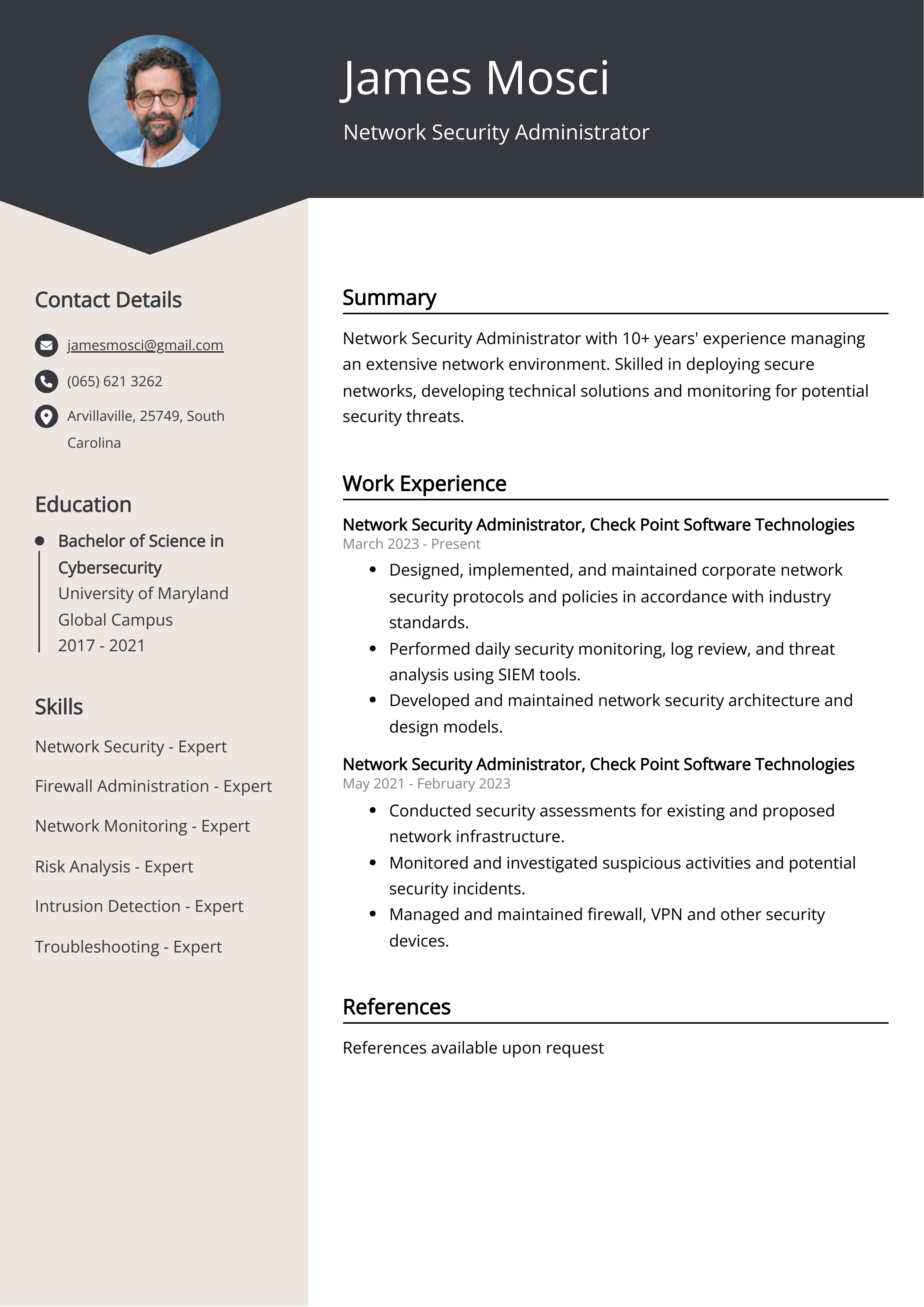 Network Security Administrator CV: Job Description, Sample & Guide