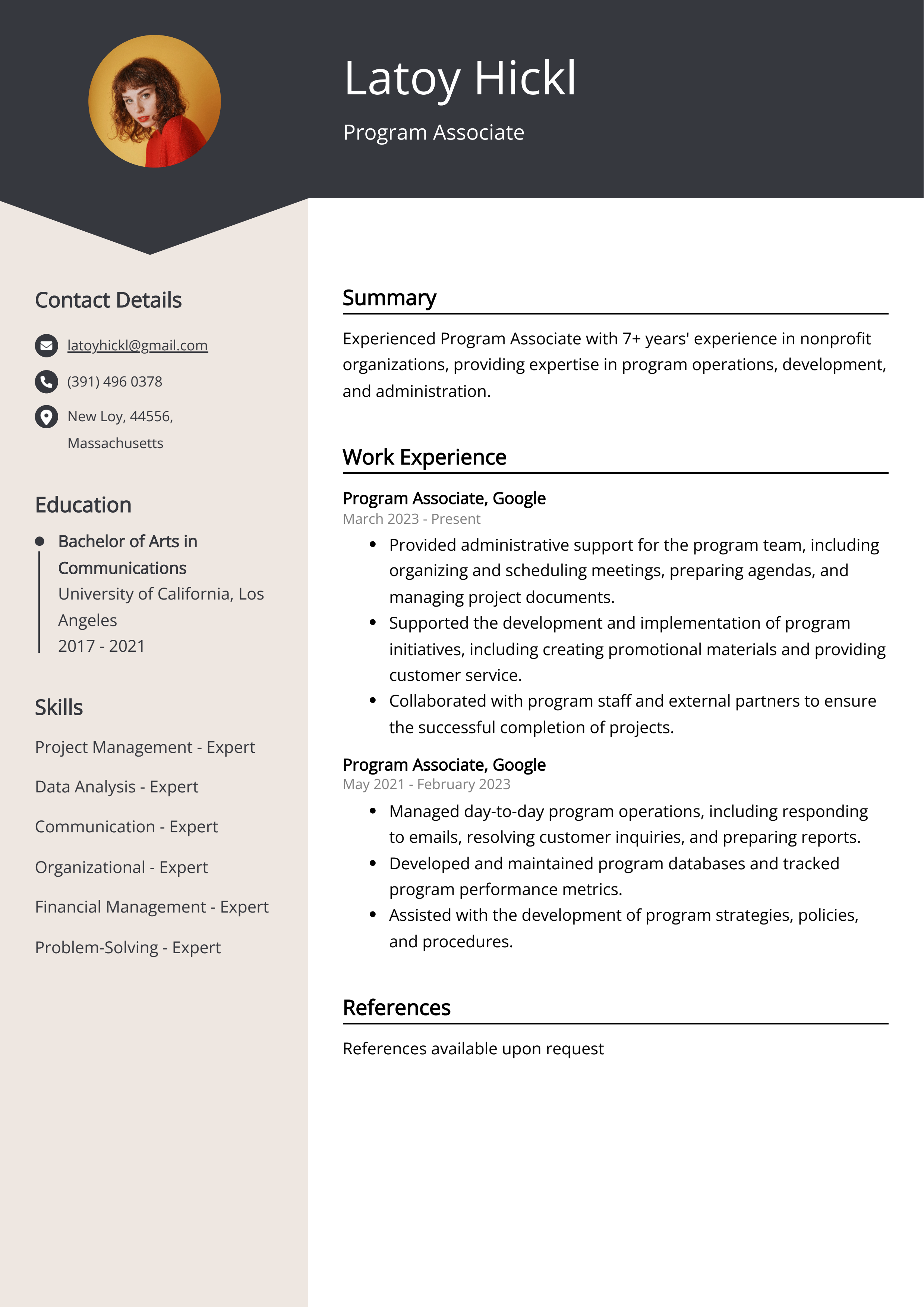 Program Associate CV Examples (Template & 20+ Tips)