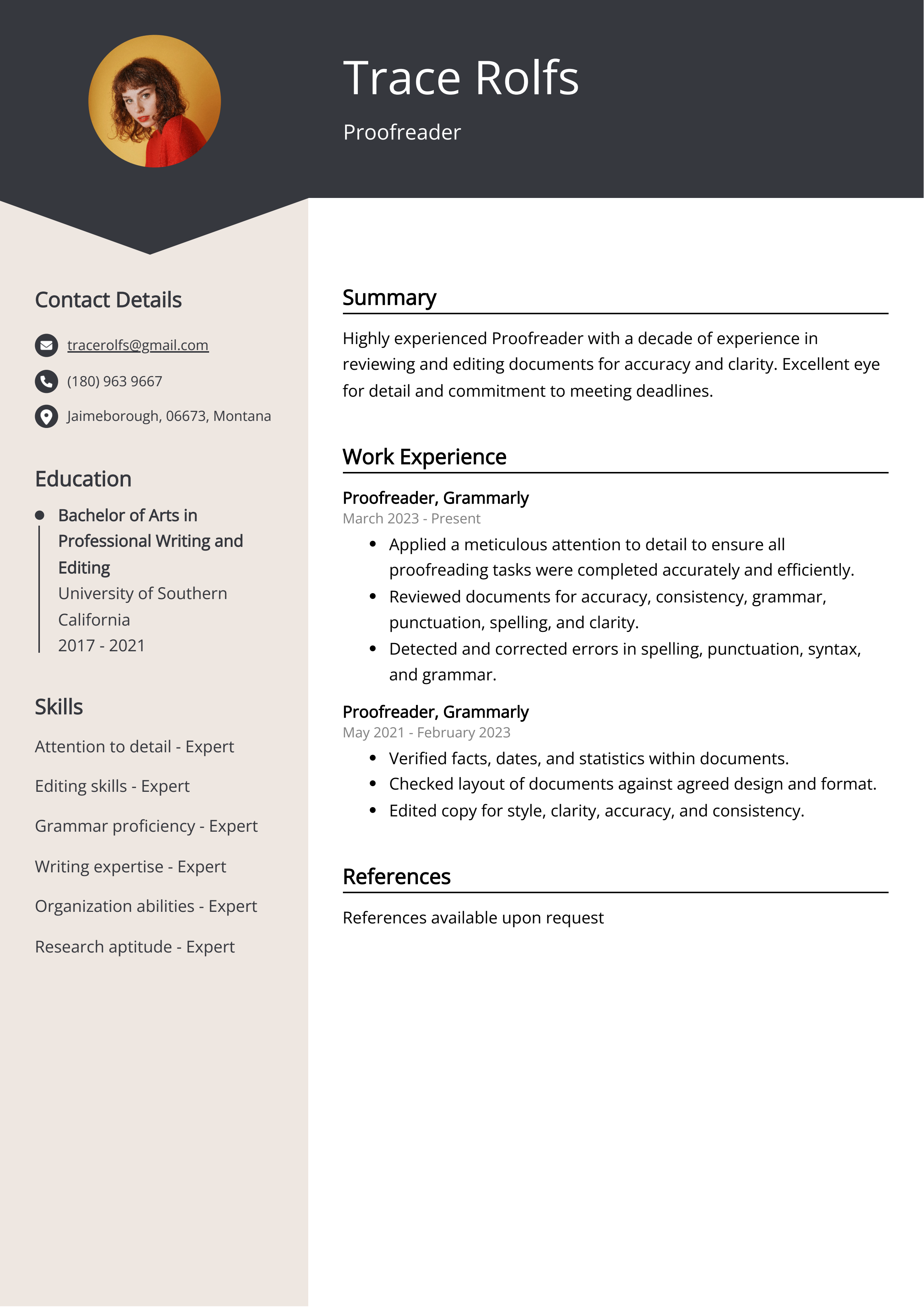 Proofreader CV Examples (Template & 20+ Tips)