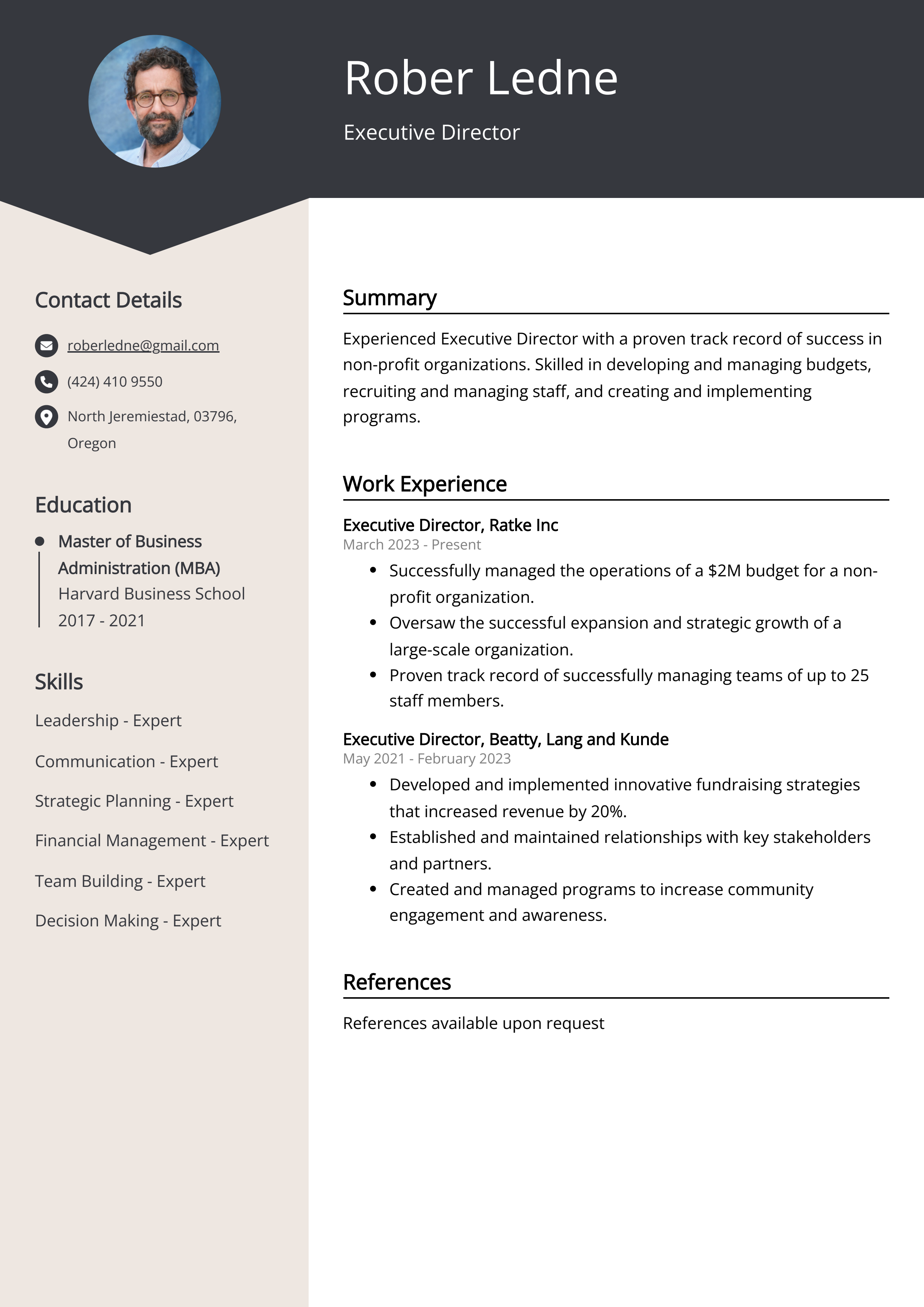 Executive Resume Examples 2024 Pdf Elita Hee