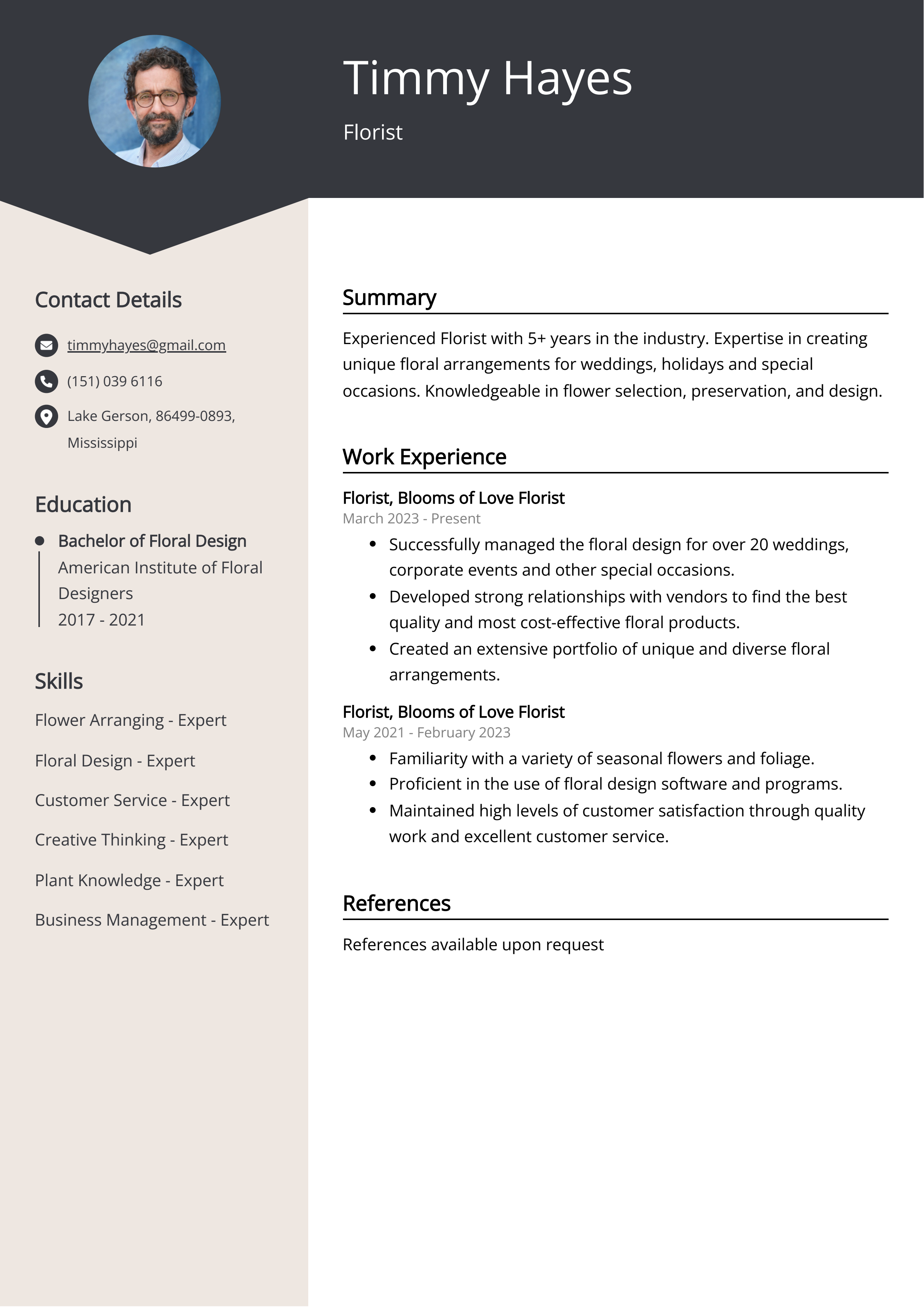 Florist Resume: Sample & Guide [Entry Level + Senior Jobs]