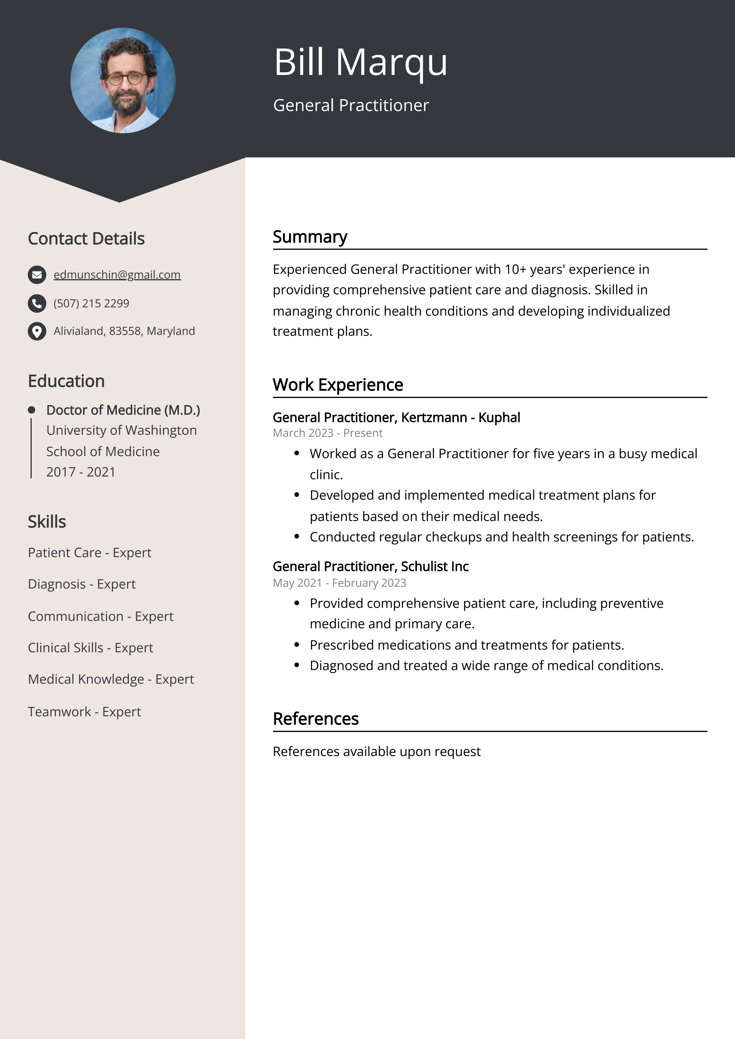 General Practitioner Resume Example Free Guide General Practitioner Resume Example Free Guide