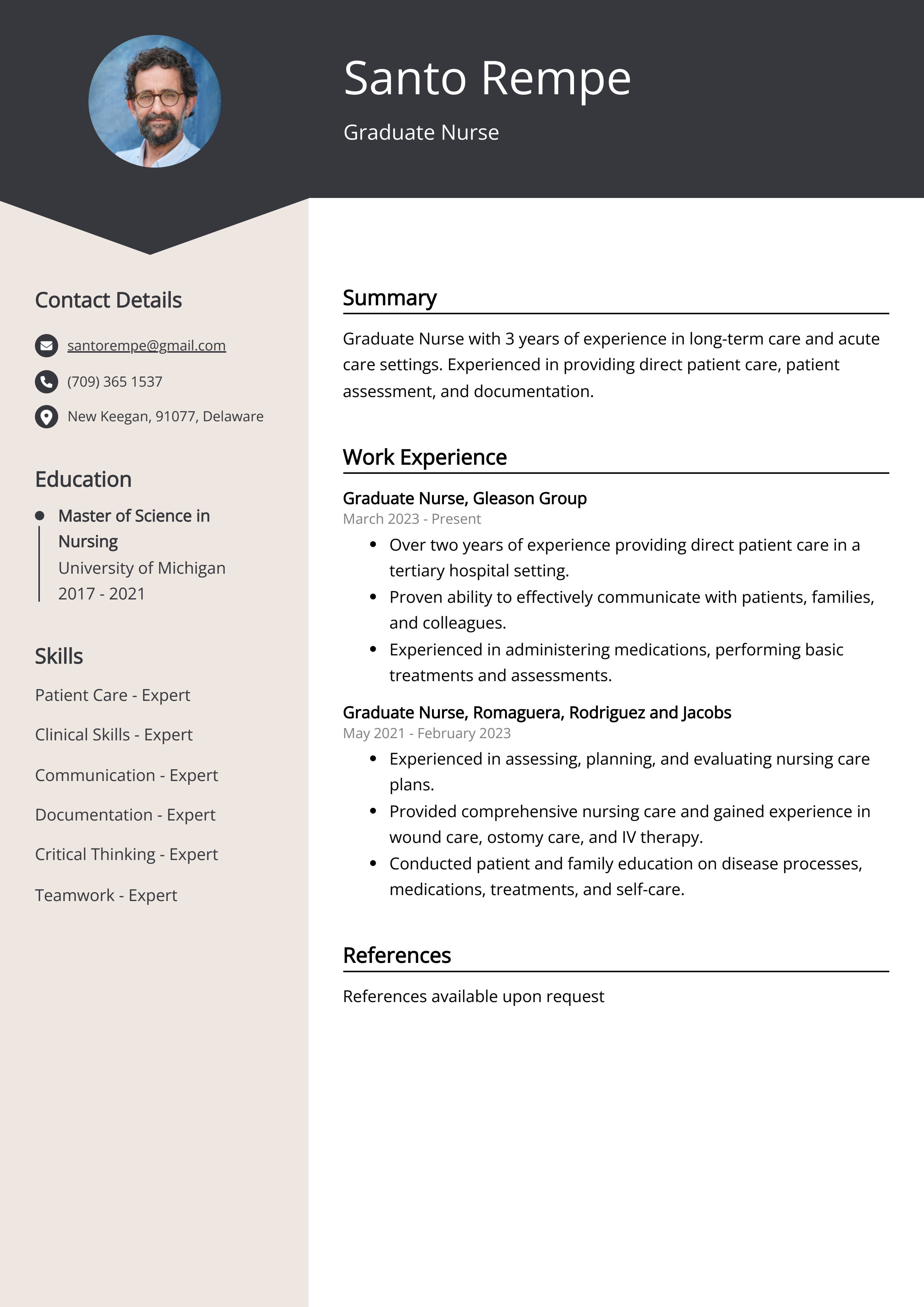 Graduate Nurse Resume Example Free Guide 