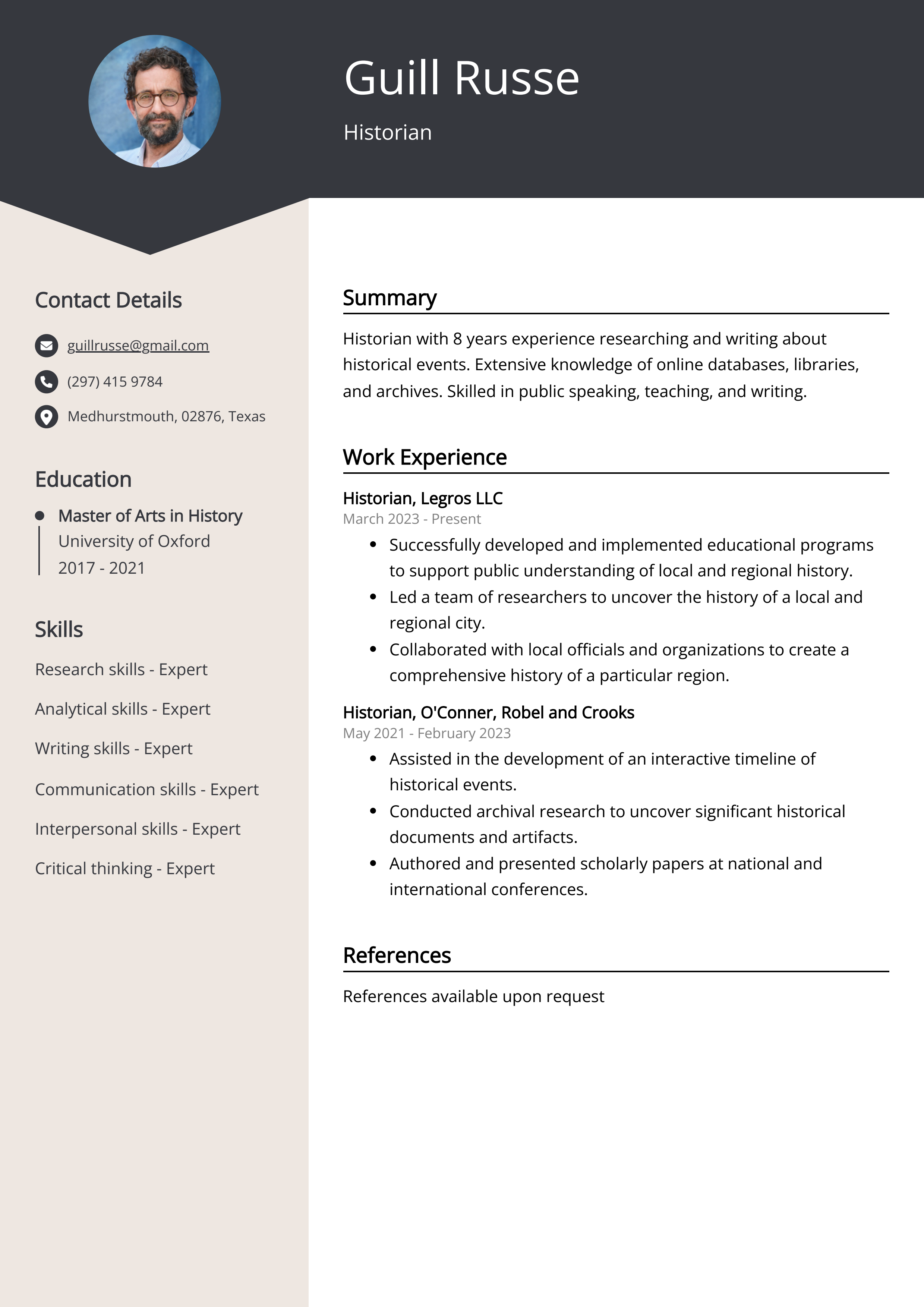 Historian CV: Sample & Guide [Entry Level + Senior Jobs]