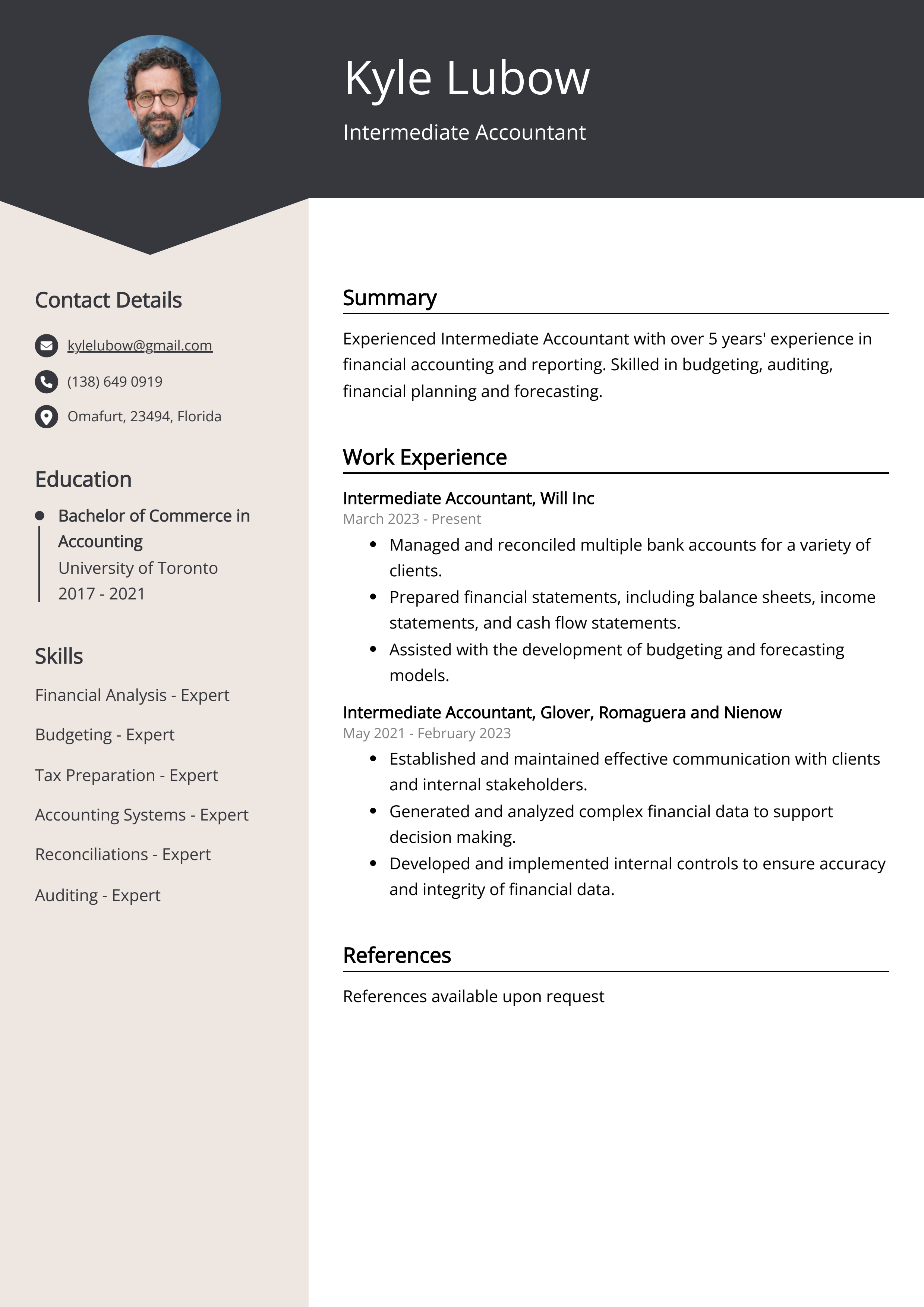 Intermediate Accountant CV Sample Guide Entry Level Senior Jobs 