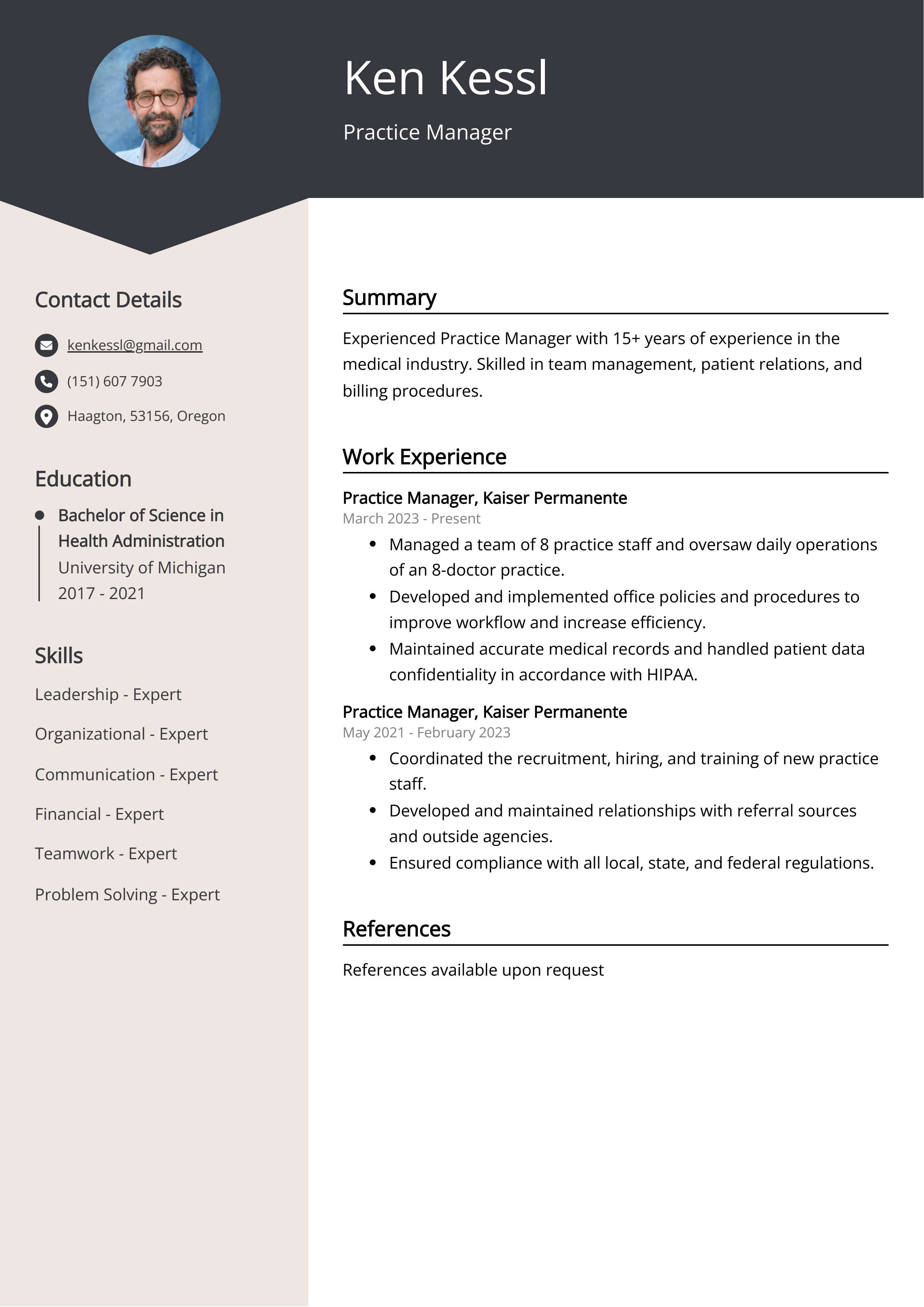 Practice Manager Resume Examples (Template & 20+ Tips)