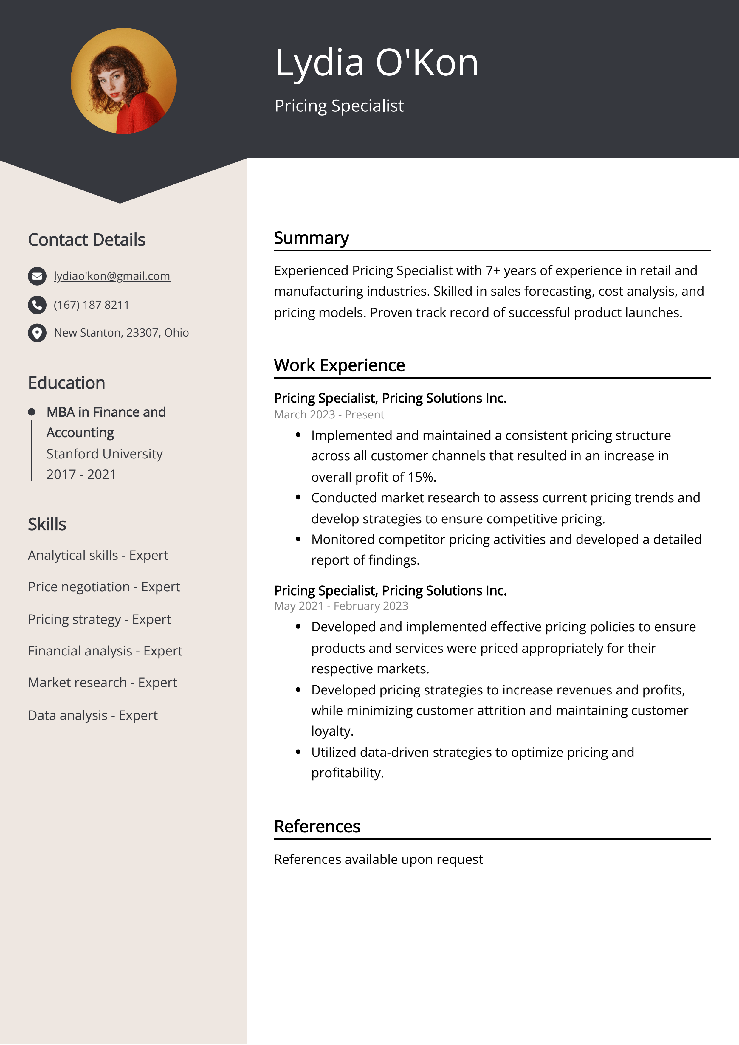 Pricing Specialist Resume Examples Template 20 Tips 