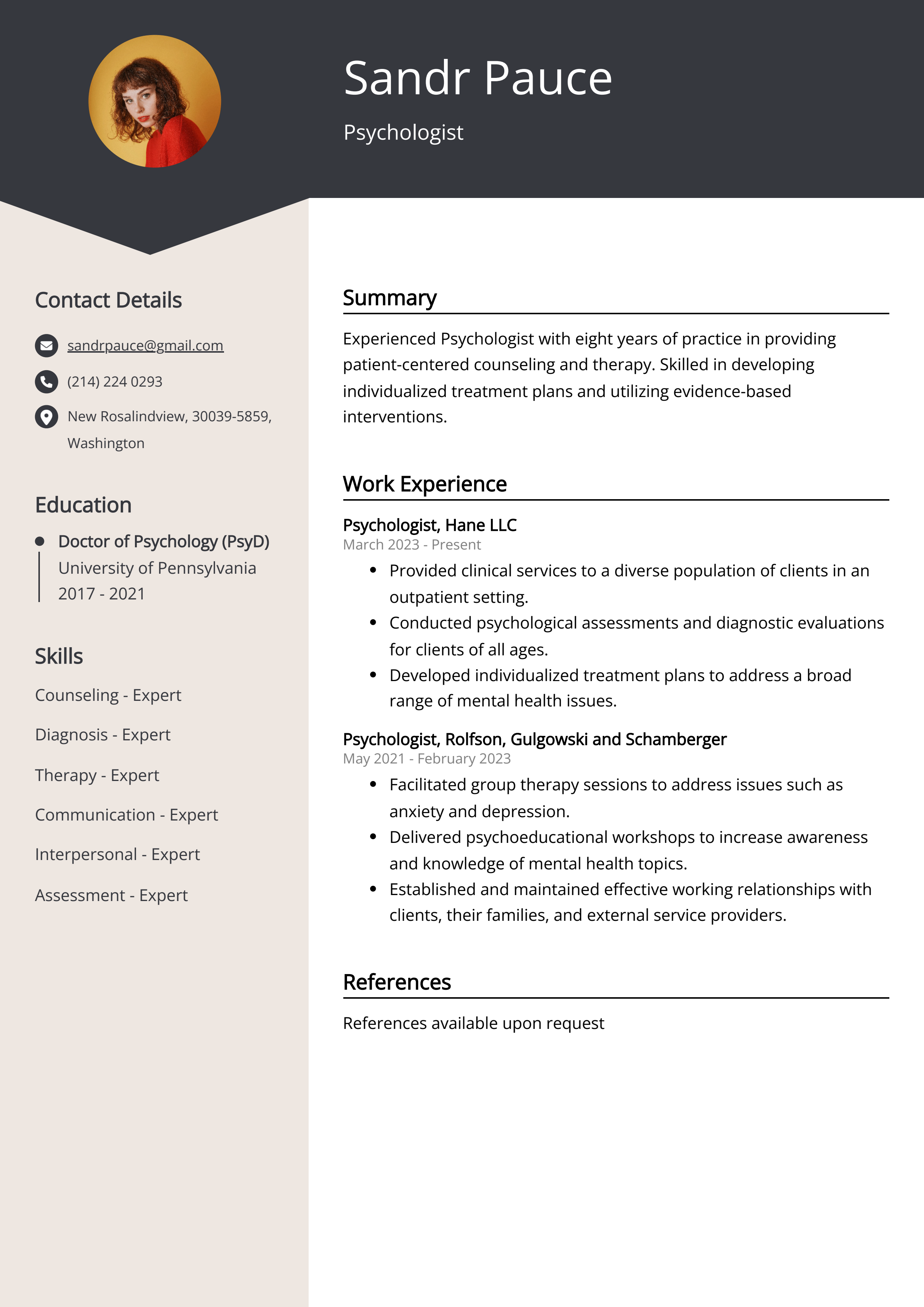 Psych Research Cv