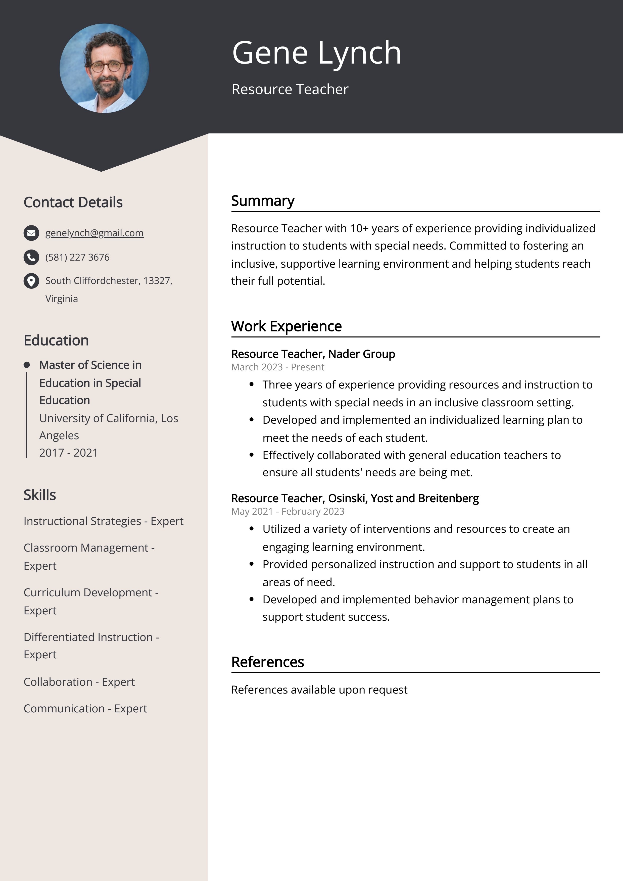 Resource Teacher CV Examples (Template & 20+ Tips)