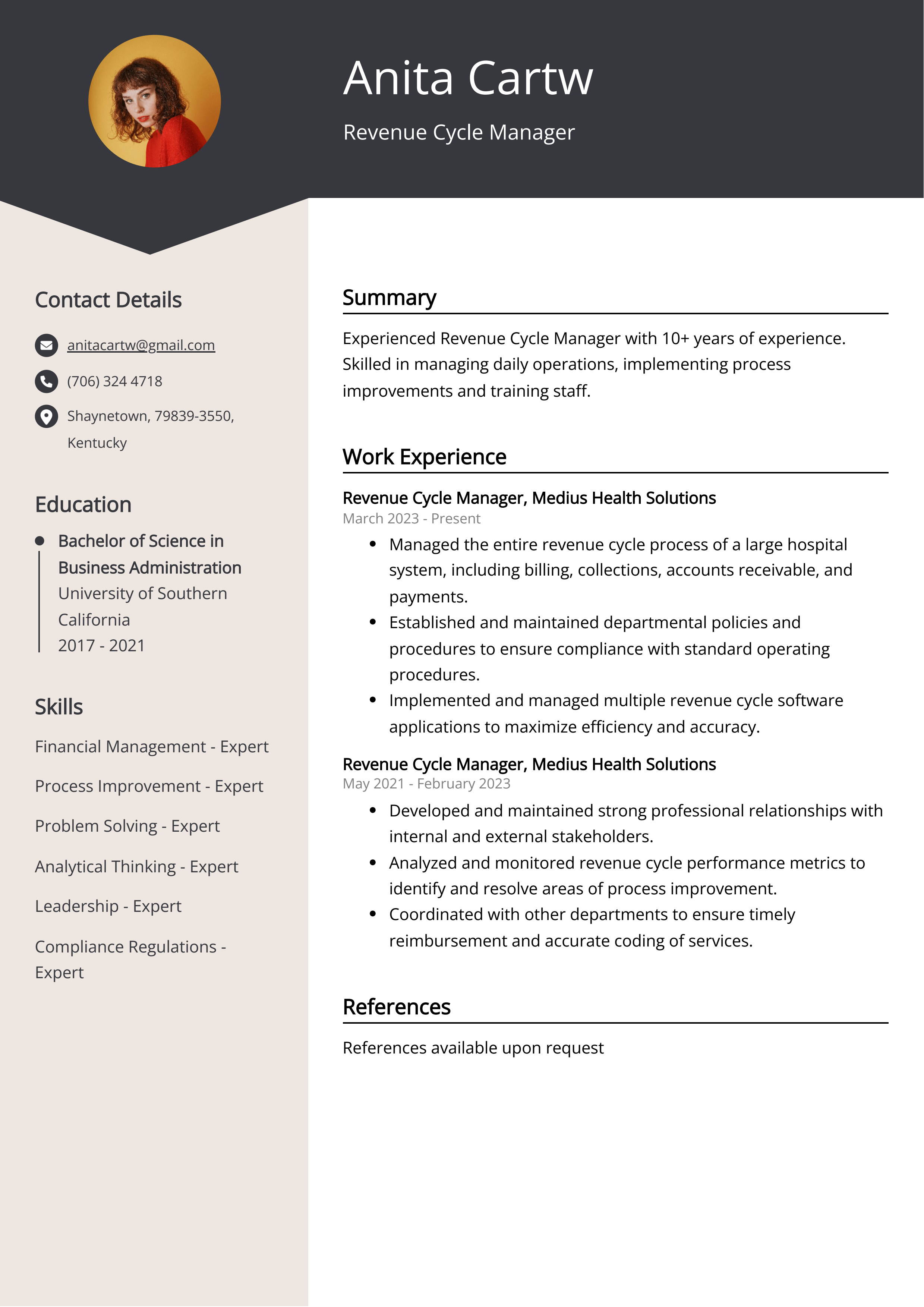 Revenue Cycle Manager Resume Examples (Template & 20+ Tips)