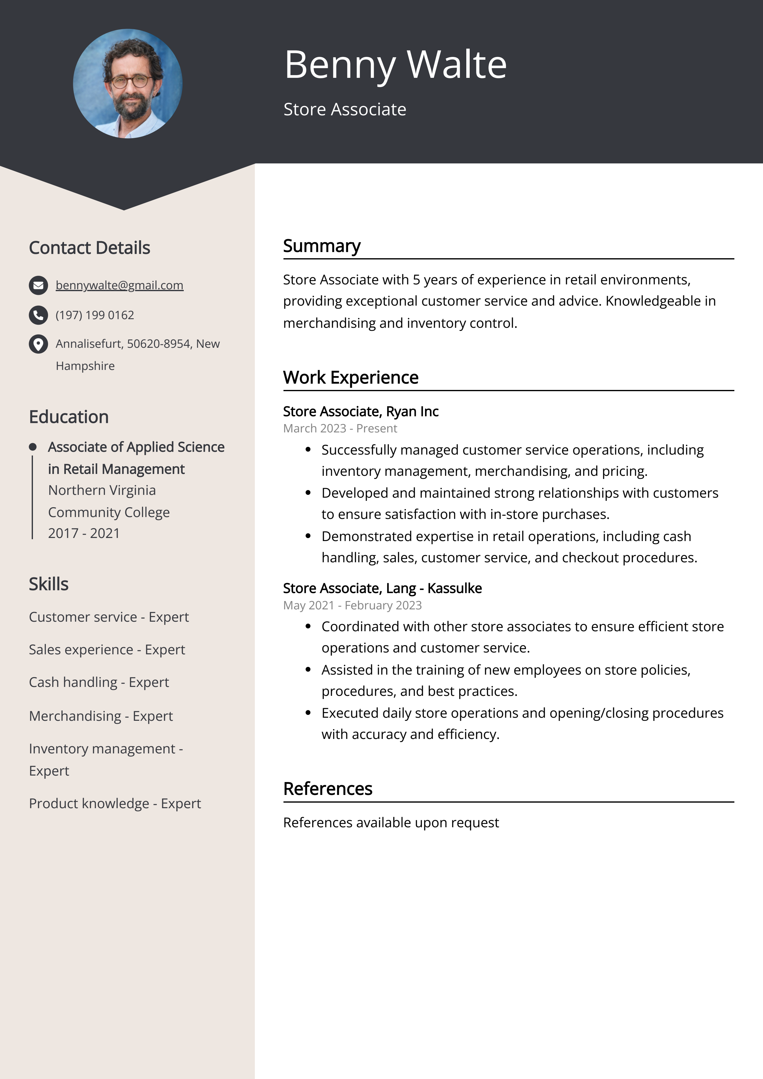 Store Associate CV Examples (Template & 20+ Tips)