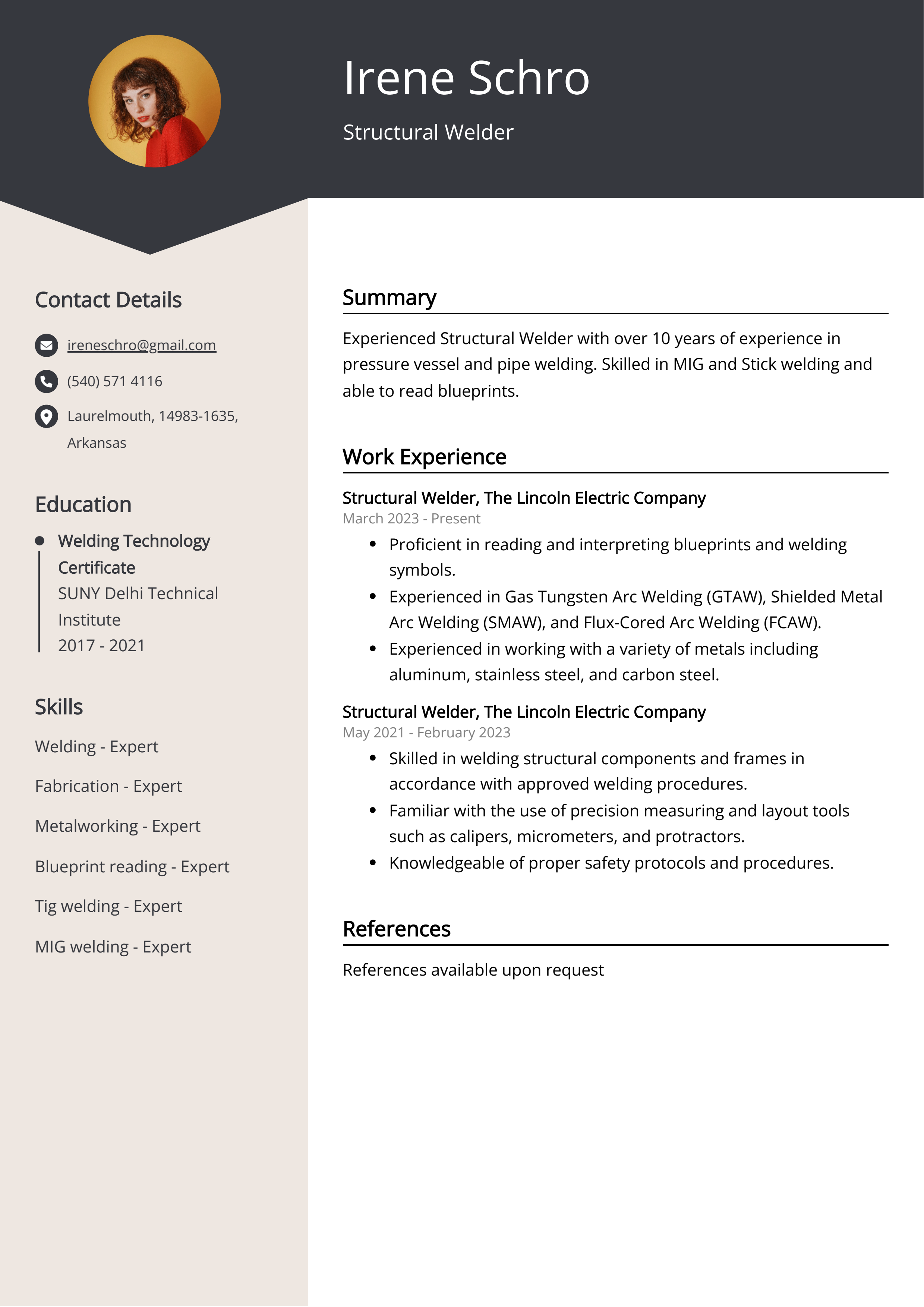 Structural Welder Resume Examples (Template & 20+ Tips)