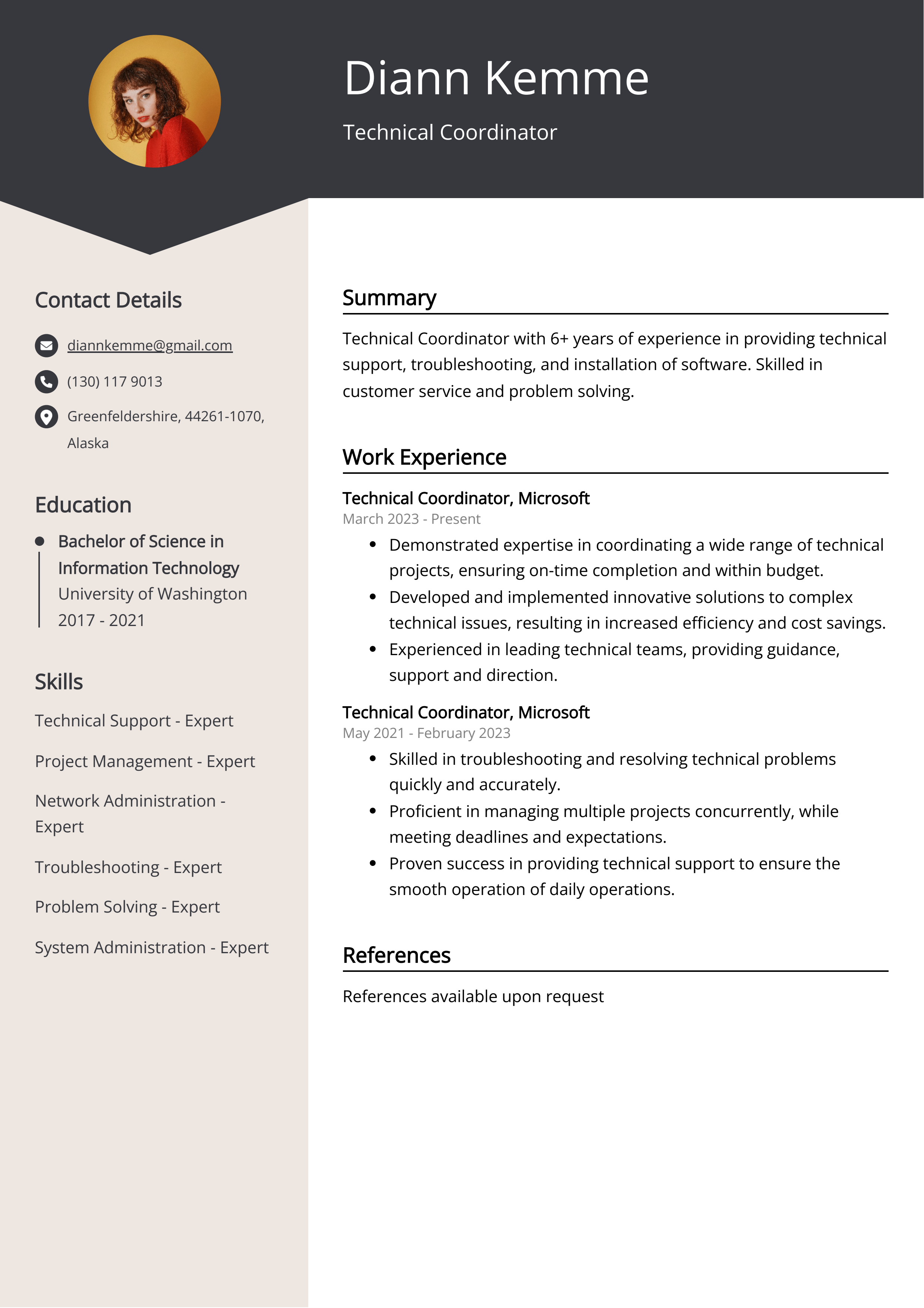 Technical Coordinator Resume Examples (Template & 20+ Tips)