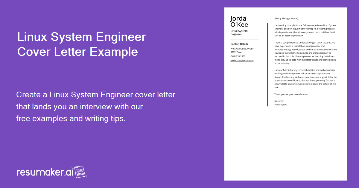 Linux System Engineer Cover Letter: Job Description, Sample & Guide