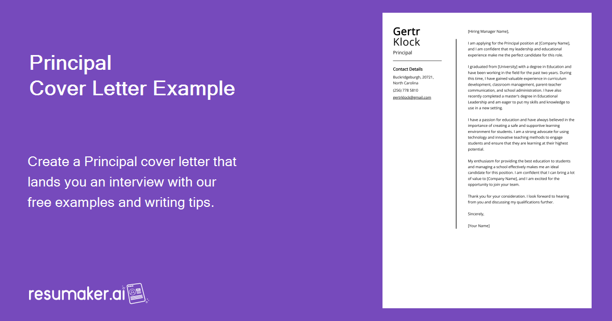 Principal Cover Letter Examples (Template & 20+ Tips)