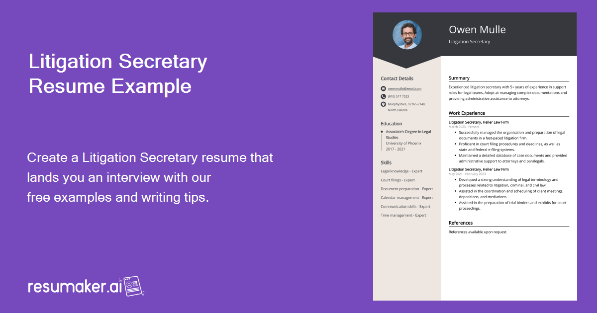 Litigation Secretary Resume: Job Description, Sample & Guide