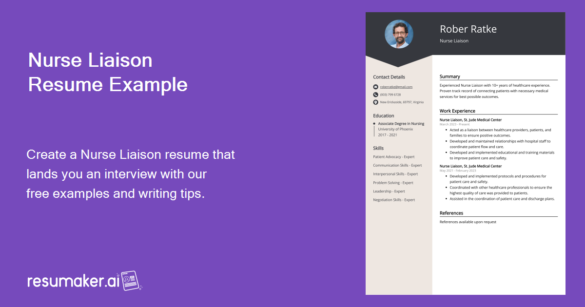 Nurse Liaison Resume: Job Description, Sample & Guide