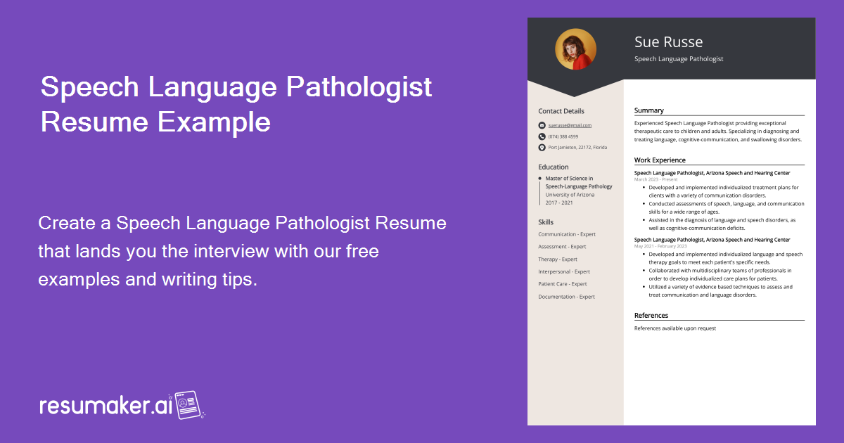 Speech Language Pathologist Resume Examples (Template & 20+ Tips)